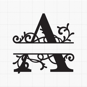 Split Monogram Svg Png Pdf Ai Dxf File Download - Etsy