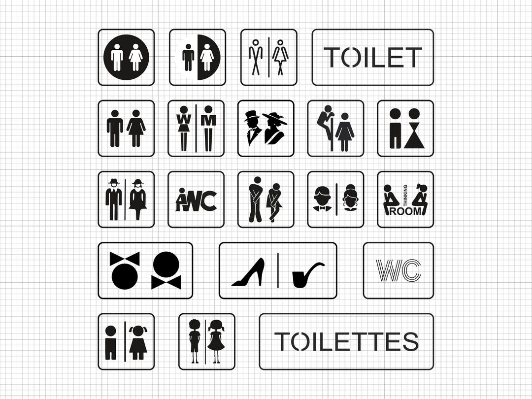 Restroom Svg Png Pdf Ai Dxf File Download - Etsy