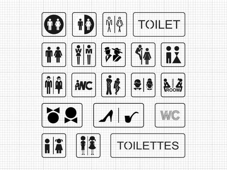 Restroom Svg Png Pdf Ai Dxf File Download - Etsy