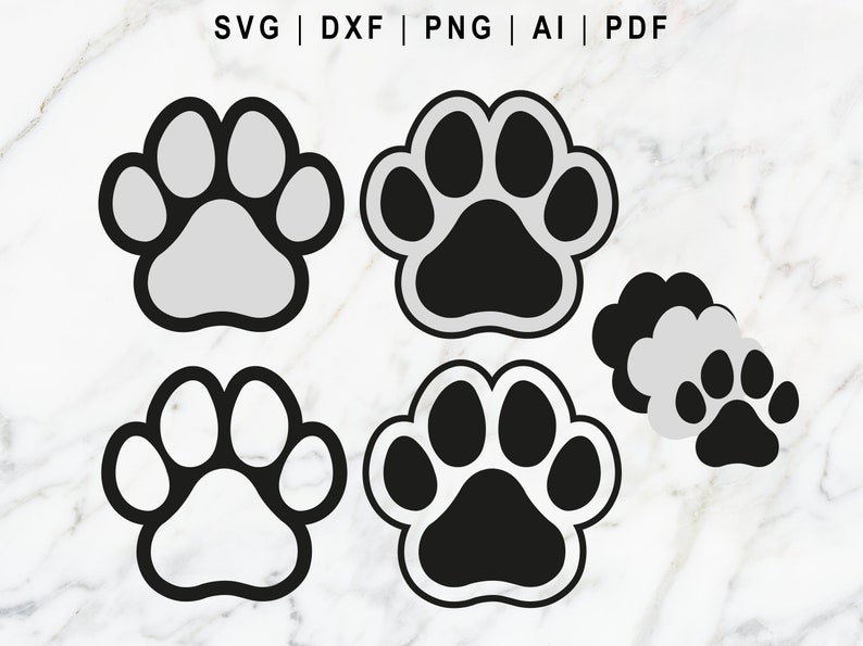 Dog Paw Svg Png Ai Pdf Dxf Layered File Download - Etsy UK