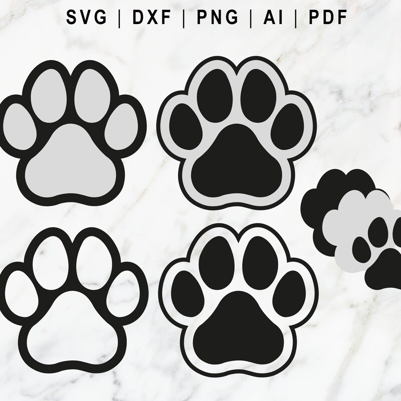 Dog Paw Svg - Etsy