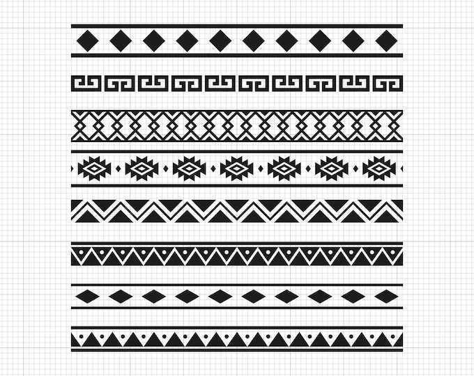 Aztec Pattern SVG, Tribal Pattern SVG, Aztec SVG 12 Geometric Elements ...