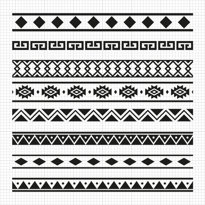 Aztec Border Stencils - Etsy