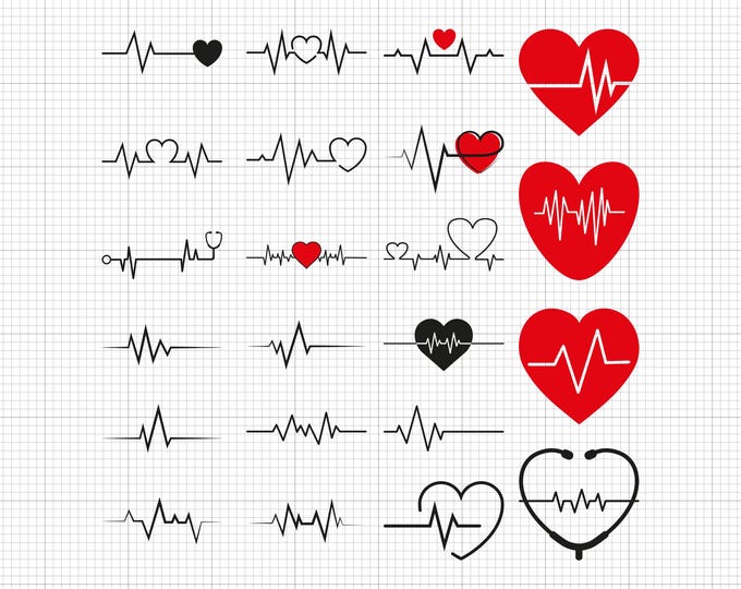 Heartbeat EKG Pulse SVG | Heartbeat Line SVG | Heartbeat Pulse | Cricut ...