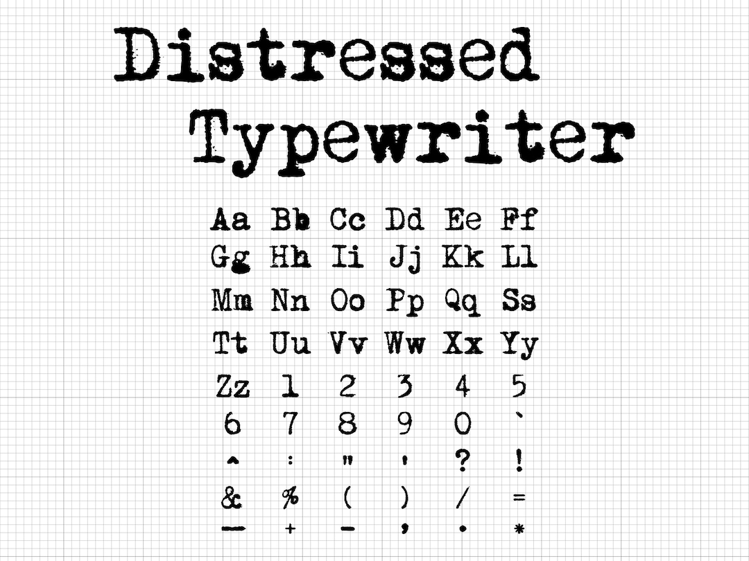 Typewriter Font Svg Png Pdf Ai Dxf File Download - Etsy