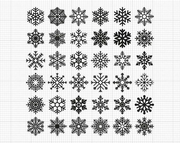 Simple Snowflake Svg - Etsy Canada