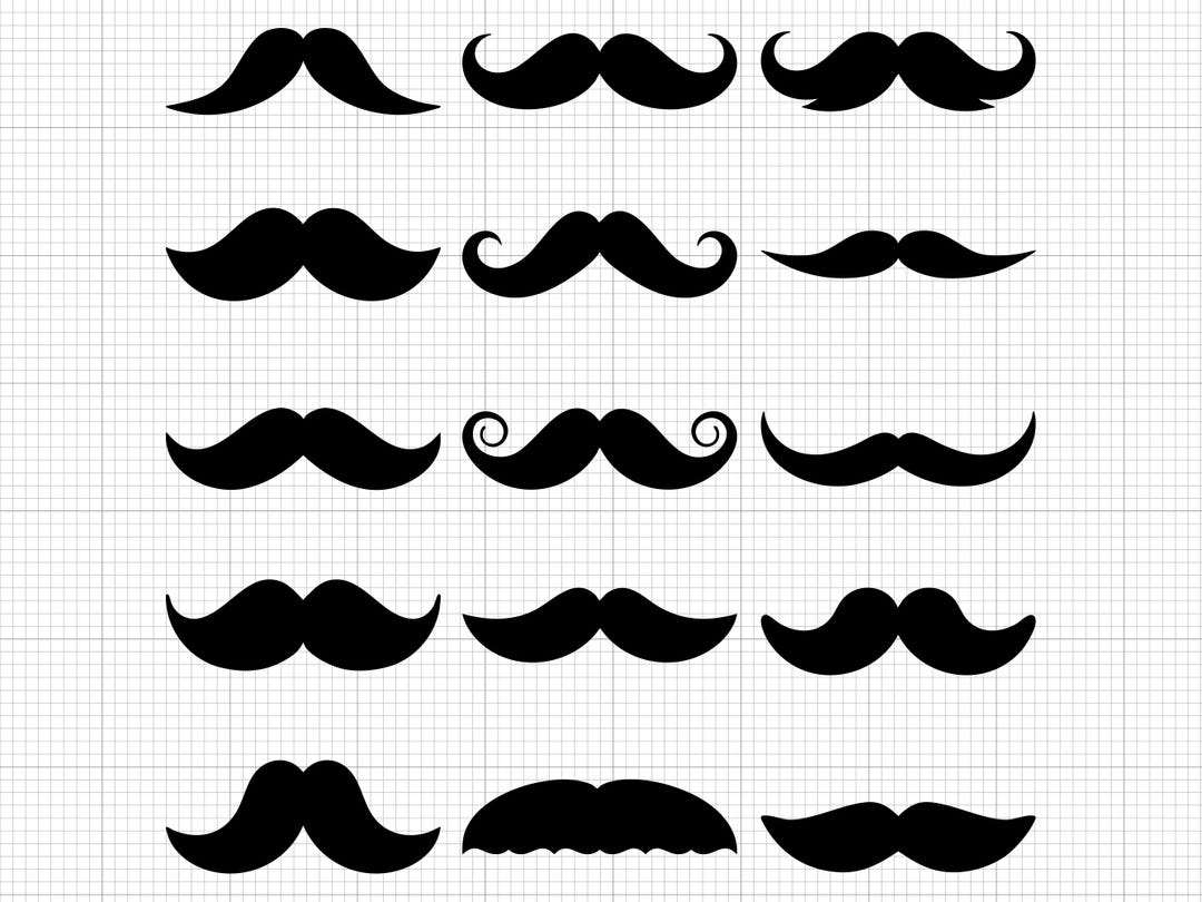 Mustache Svg Png Pdf Ai Dxf File Download - Etsy