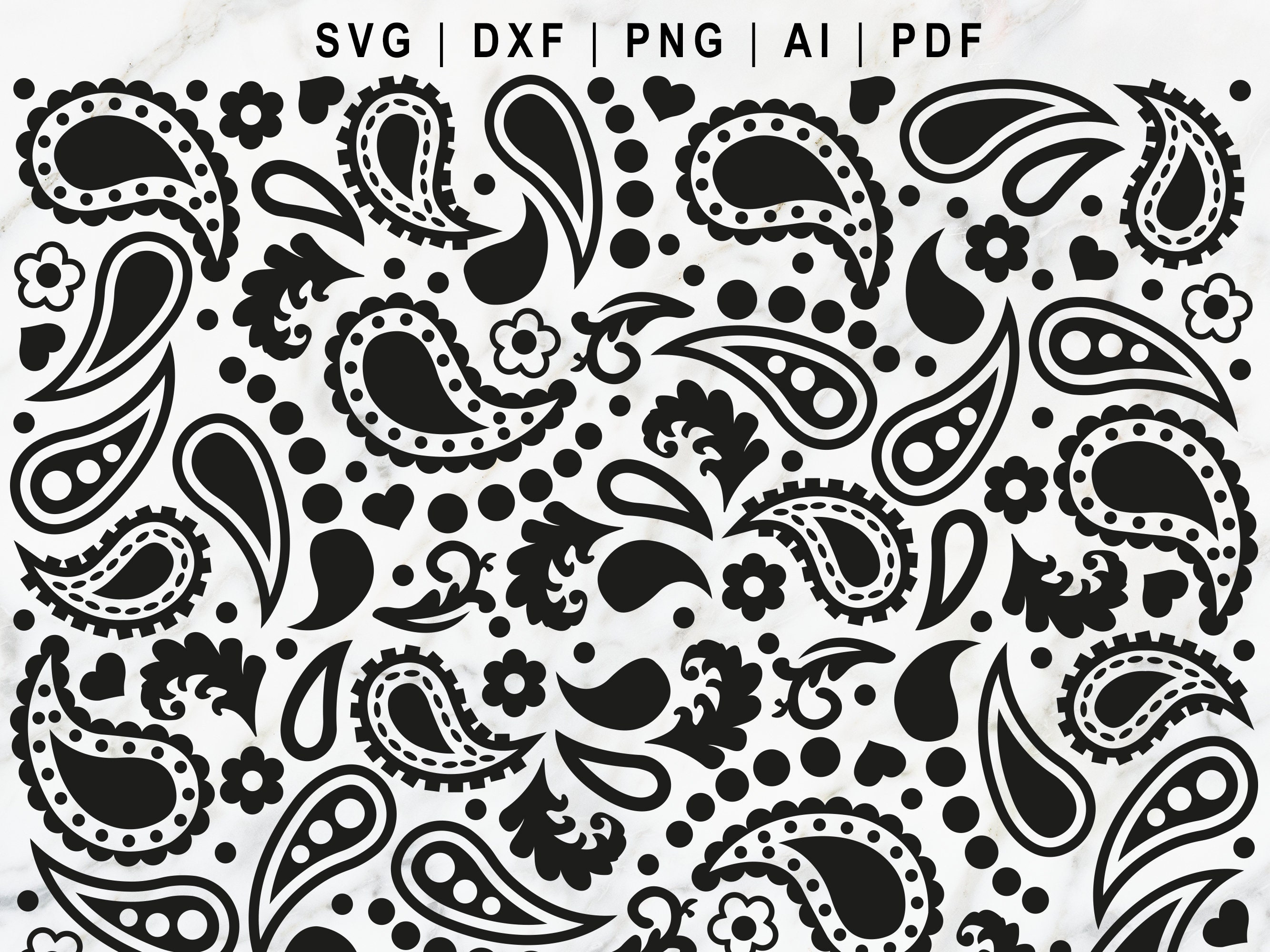 Bandana Svg Paisly Svg Png Pdf Ai Dxf File - Etsy Canada