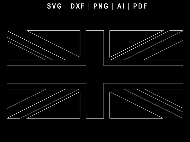 Union Jack Svg UK Flag Svg Png Pdf Ai Dxf File - Etsy