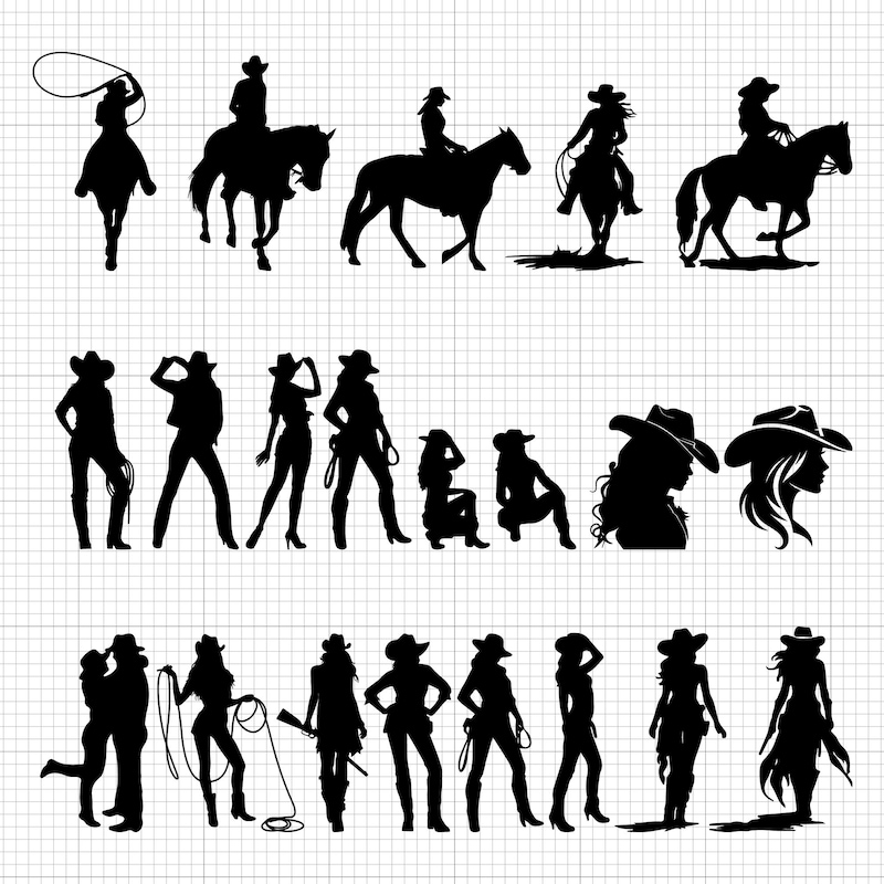Cowgirls Dancing Svg - Etsy