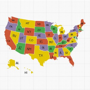 USA Map Svg Png Pdf Ai Dxf File Download - Etsy