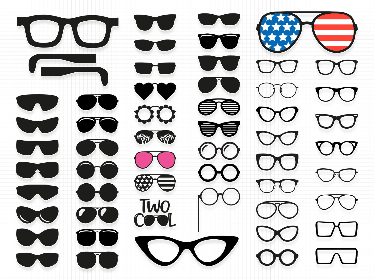 Glasses Svg Png Ai Pdf Dxf File Download - Etsy