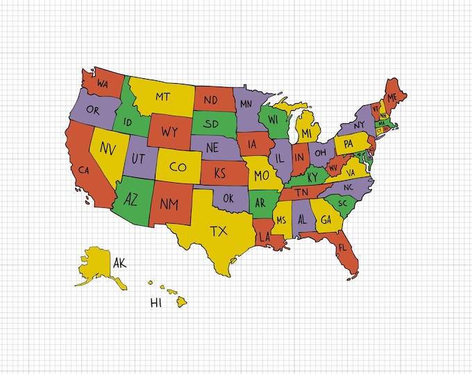 USA Map Svg - USA Country and States Map - American States - USA States ...