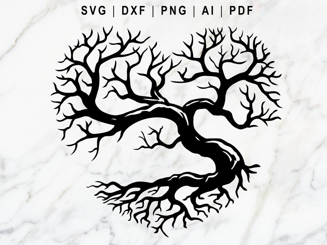 Heart Tree Svg, Png, Pdf, Ai, Dxf File - Etsy
