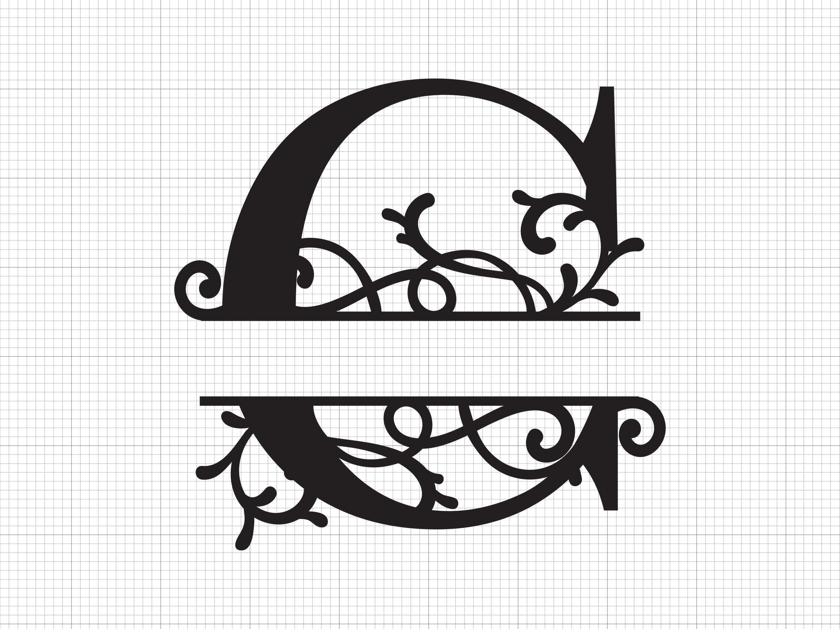 Split Monogram Svg Png Pdf Ai Dxf File Download - Etsy
