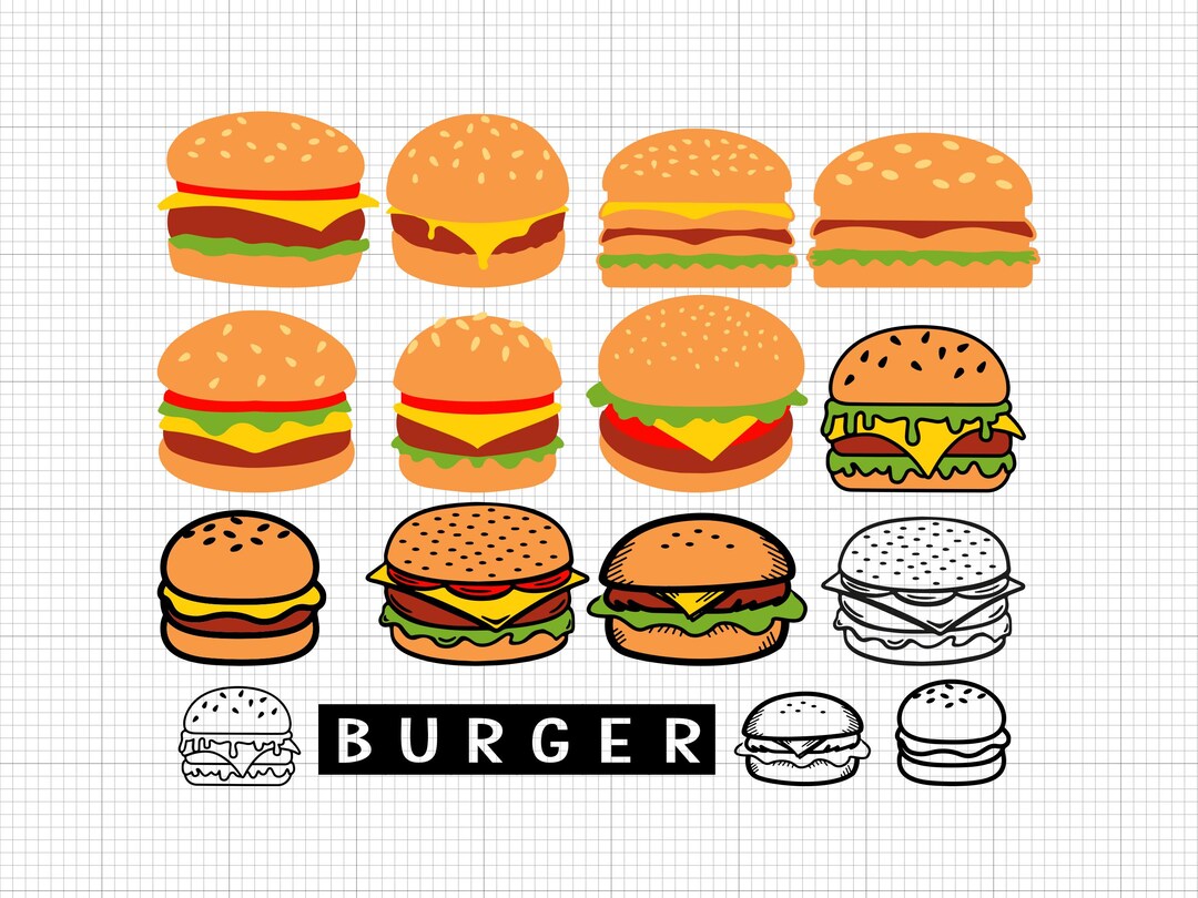 Hamburger Svg Png Pdf Ai Dxf File Download - Etsy