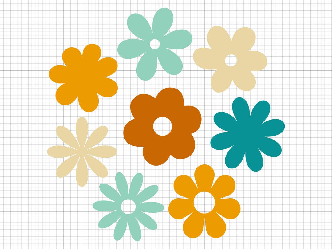 Retro Flower Svg Eps Pdf Ai Dxf File Download - Etsy