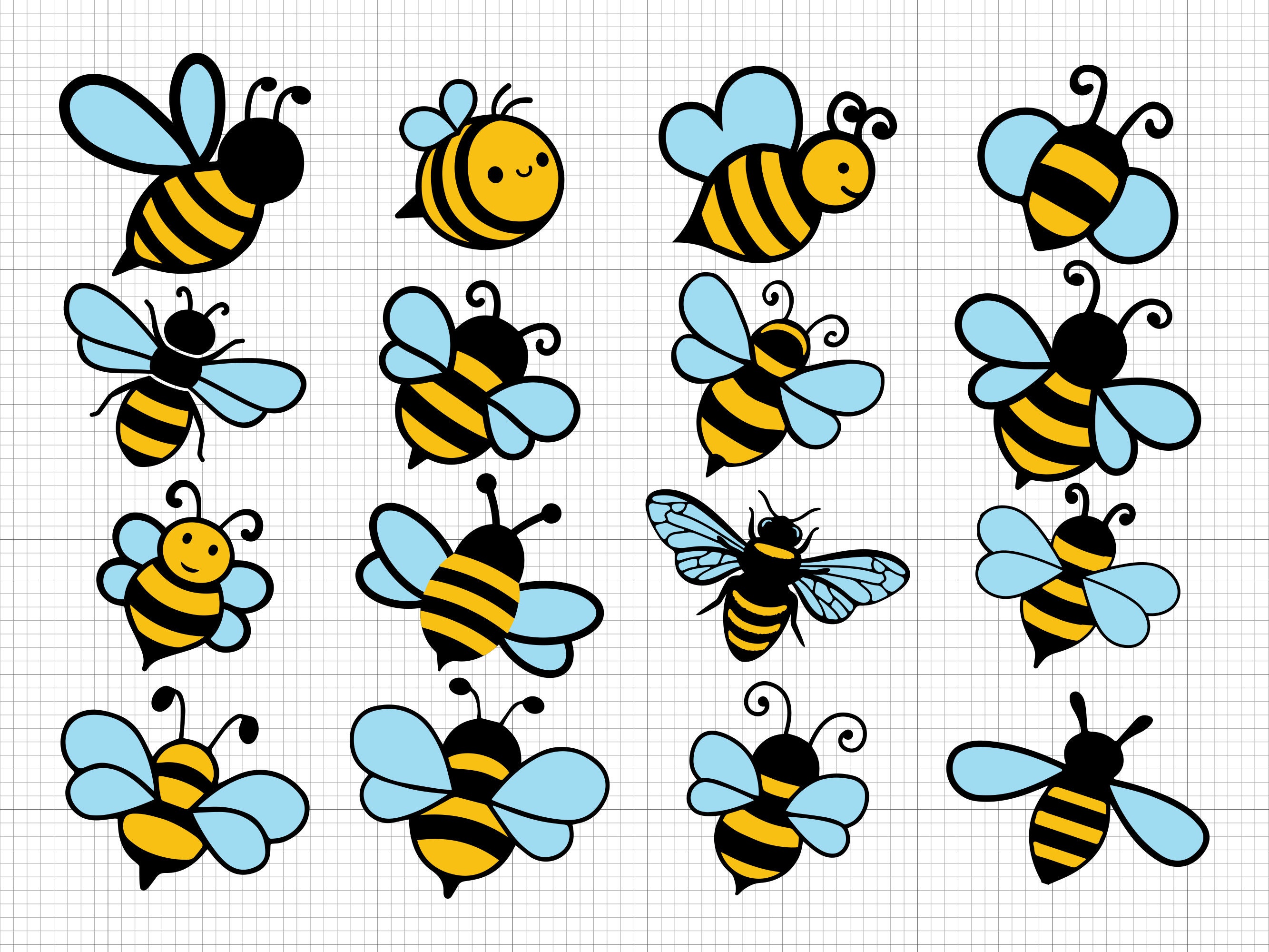 Bee Svg Png Pdf Aif Dxf Layered File Download - Etsy