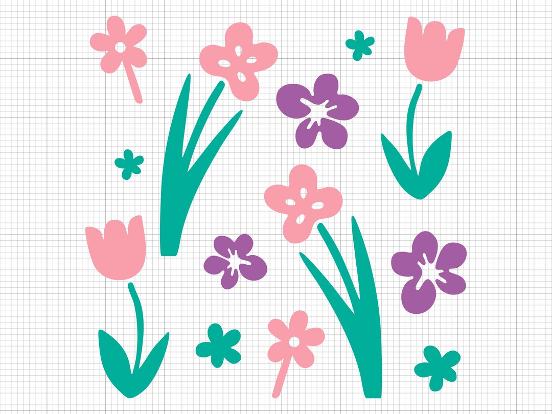 Spring Flowers Svg Png Pdf Ai Dxf File Download - Etsy
