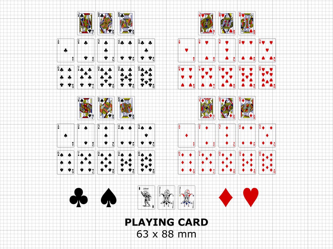 Playing Cards Svg Png Pdf Ai Dxf File Download - Etsy