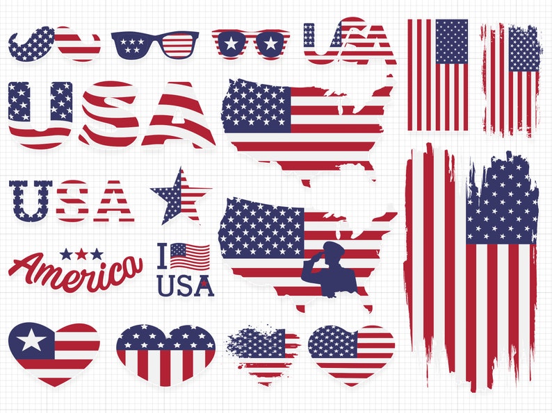 USA Flag Svg Png Pdf Ai Dxf Cut File Download - Etsy