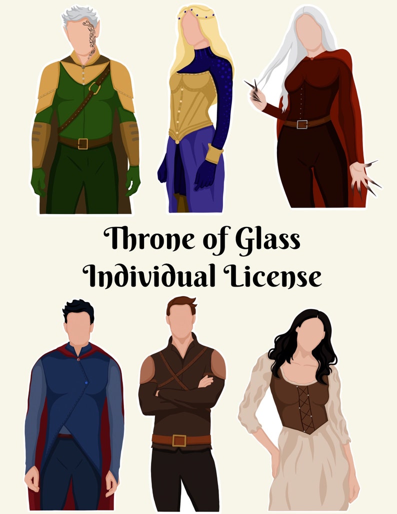 Throne of Glass Digital Stickers for Personal Use, PNG Stickers, TOG ...