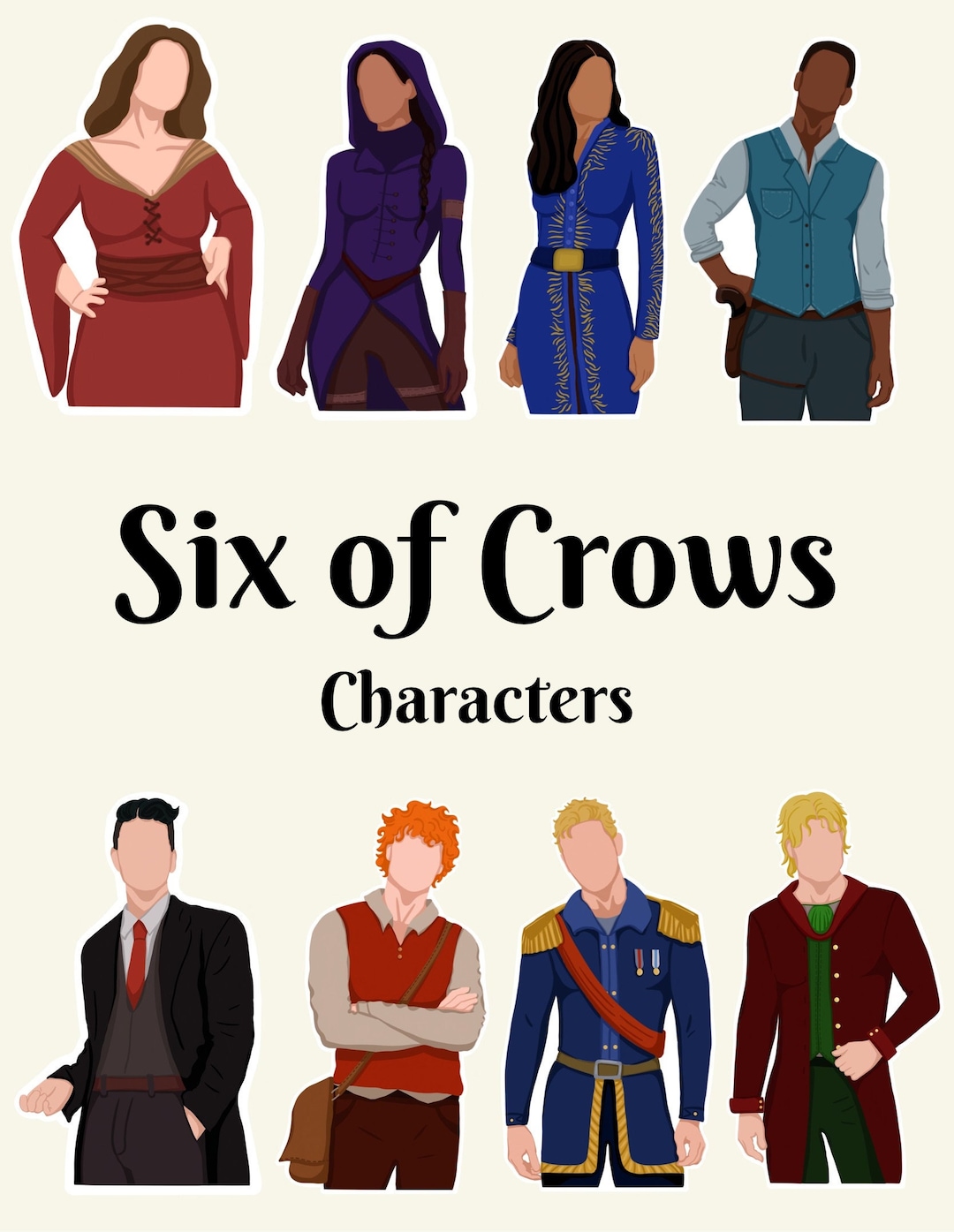 Six of Crows Sticker Characters, Stickers for Goodnotes, Soc Digital ...