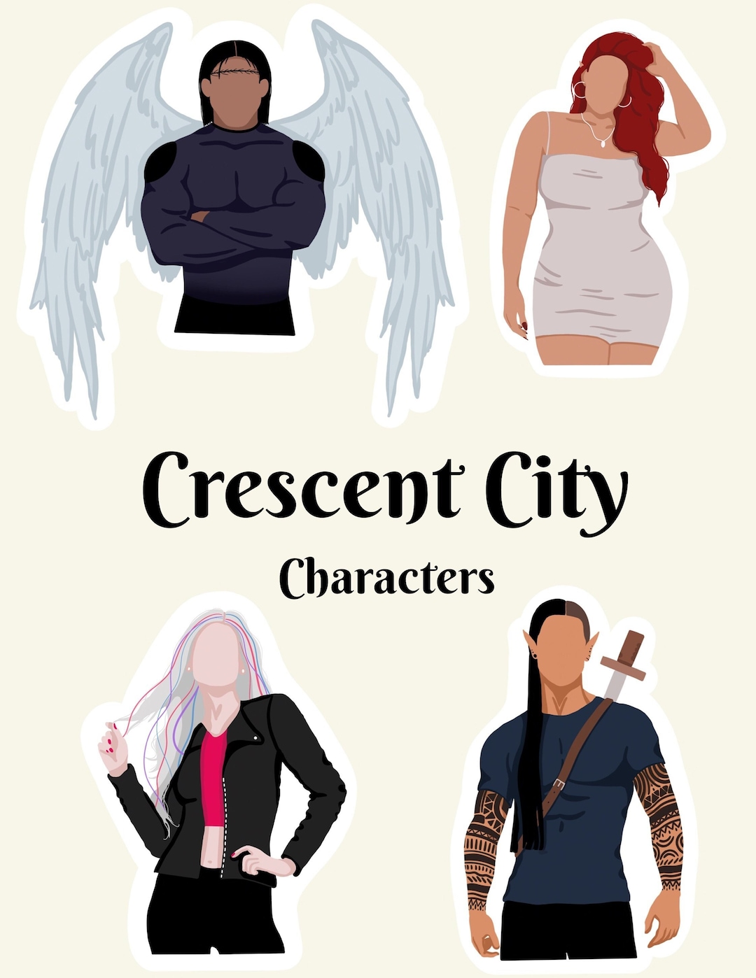 Crescent City Fanart Characters Digital Stickers for Goodnotes, Digital ...