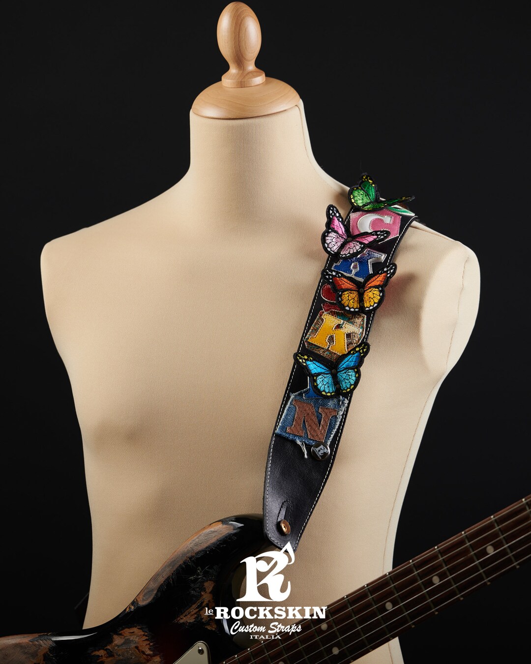FLY Guitar and Bass Strap in Python Printed Leather - Etsy