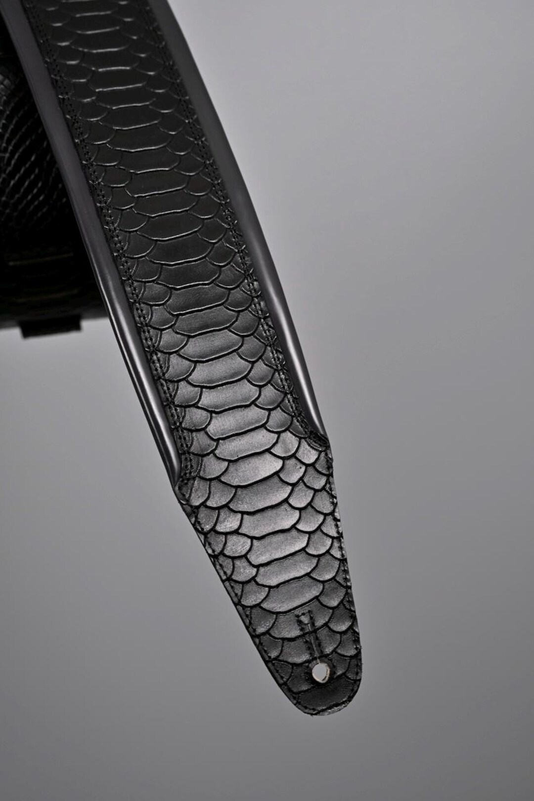 Genuine Leather Guitar and Bass Strap With an Elegant Python-print ...