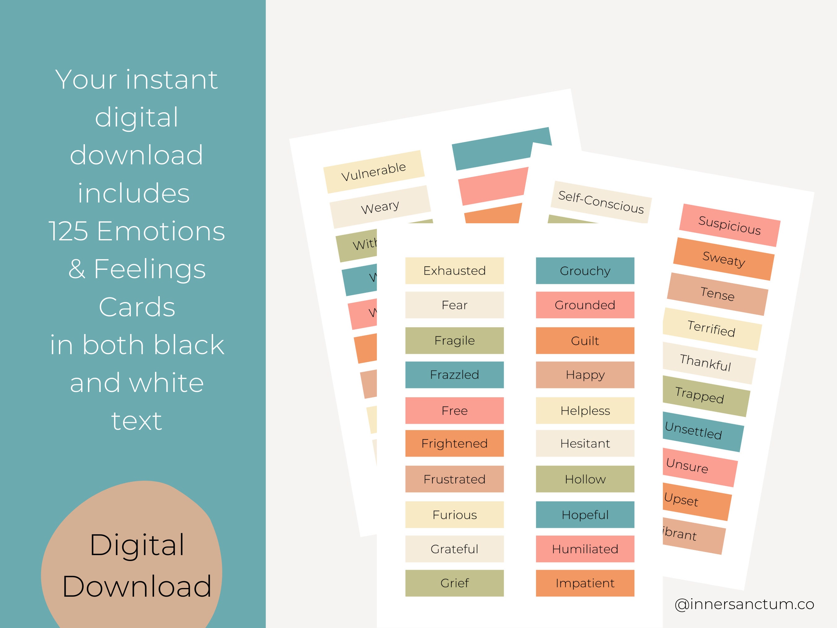 125 Jenga Feeling & Emotions Cards Social Psychology,table Talk Family ...