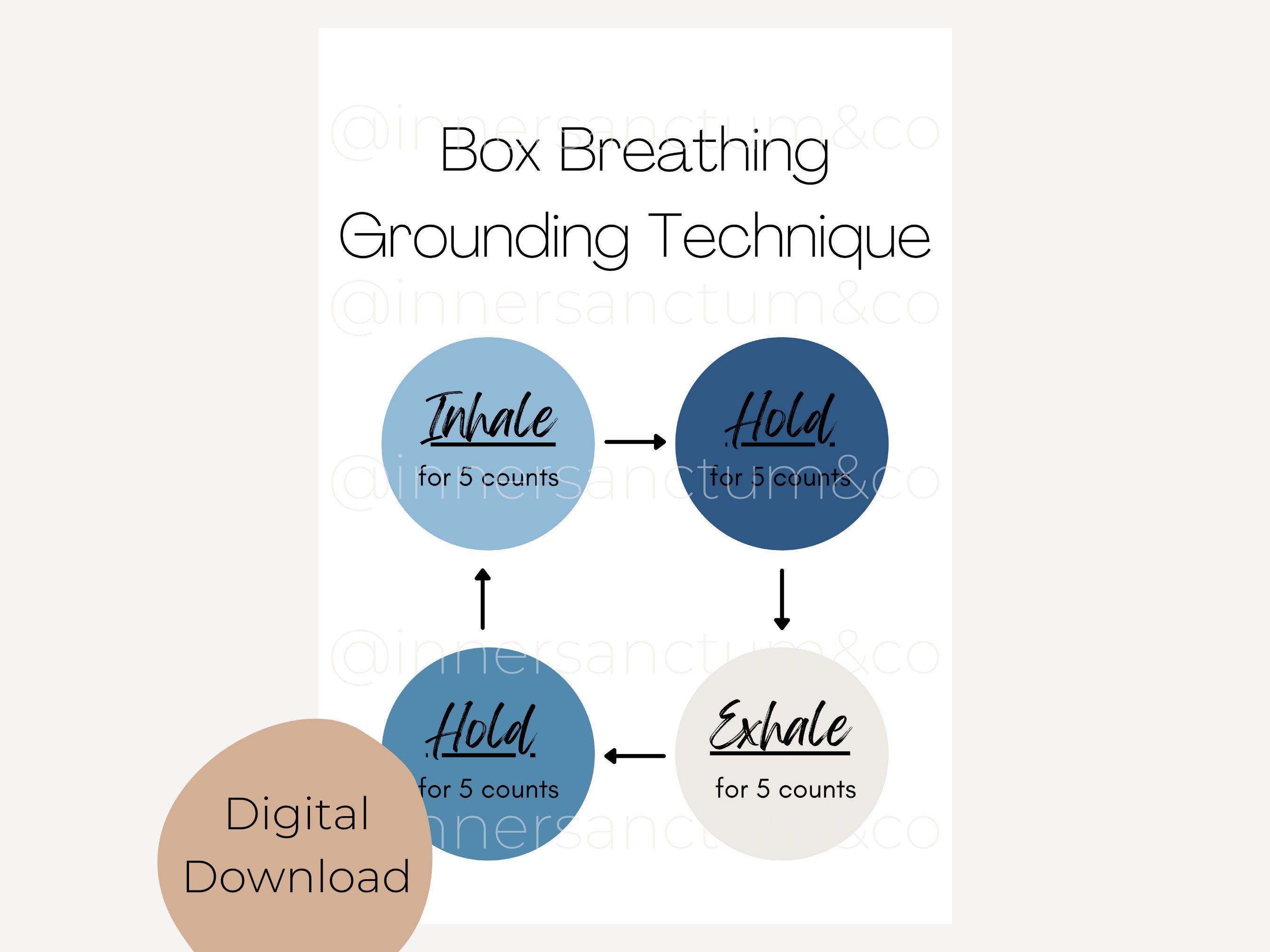 Mindfulness Breathing Poster Social Worker, Therapy Office Decor, Self ...