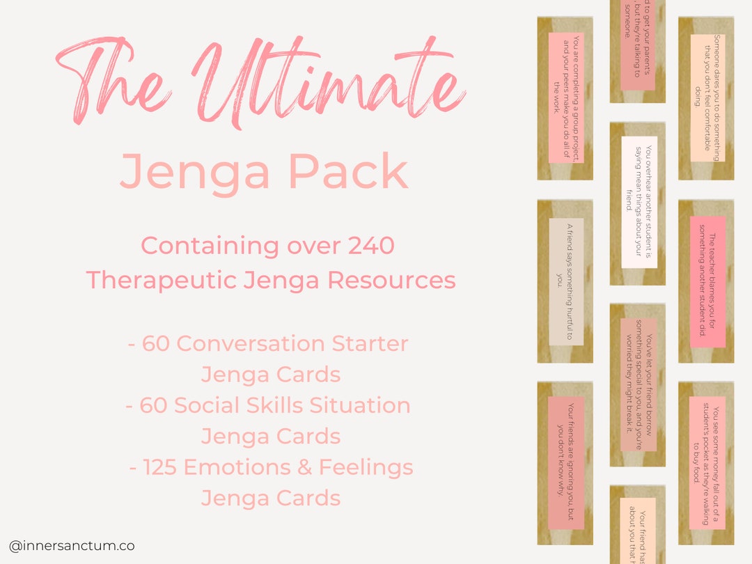 Jenga Conversation Starter Cards Mega Pack Social Psychology, Table ...