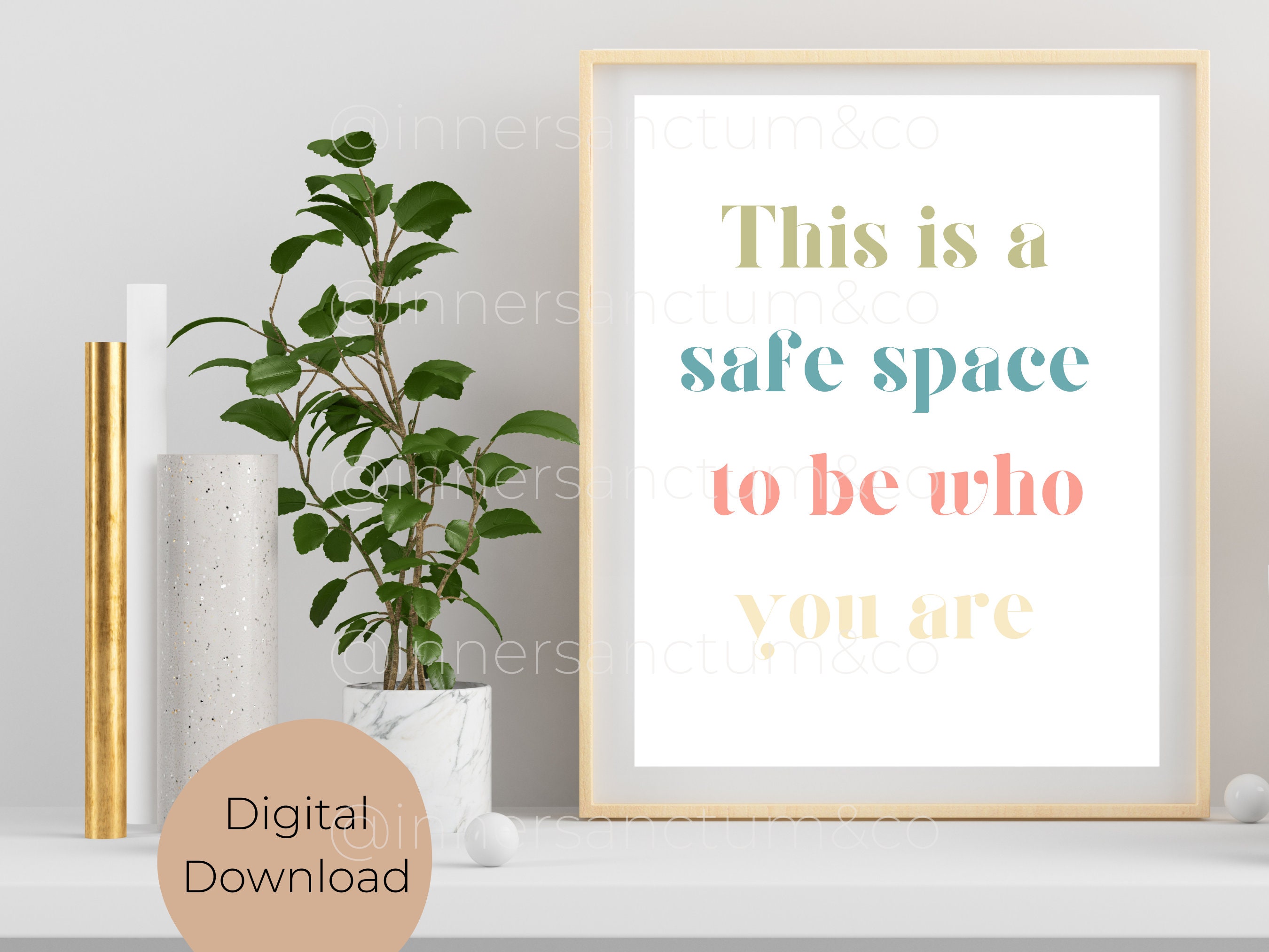 Safe Space Poster Social Worker Therapy Office Decor Self - Etsy