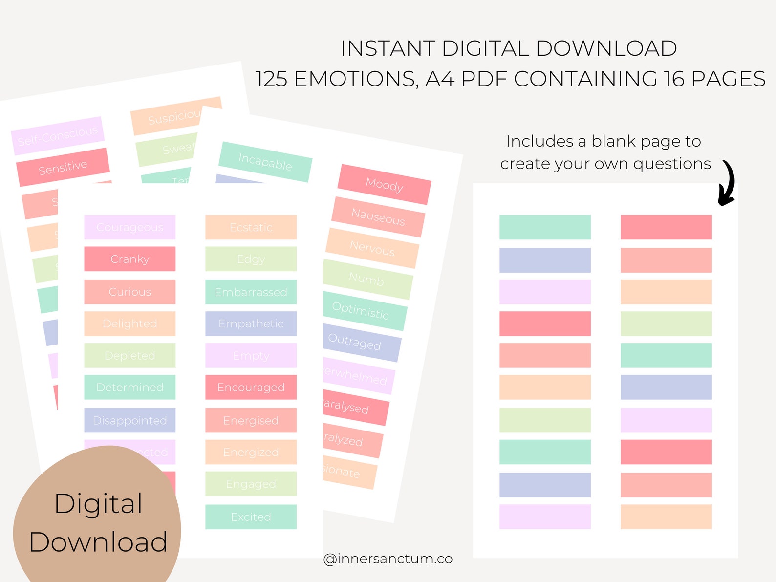 125 Jenga Feeling & Emotions Cards Social Psychology,table Talk Family ...