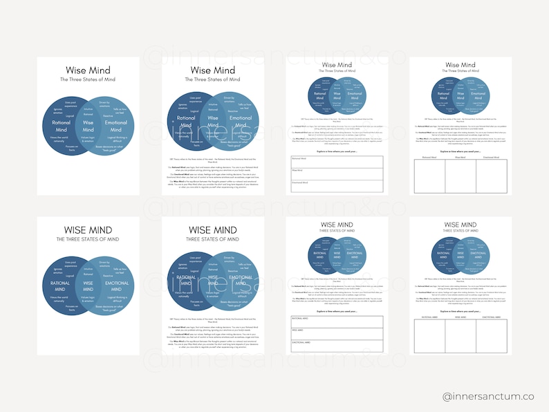 Wise Mind Poster, DBT Wise Mind Worksheets, DBT Skills, DBT, Therapy ...