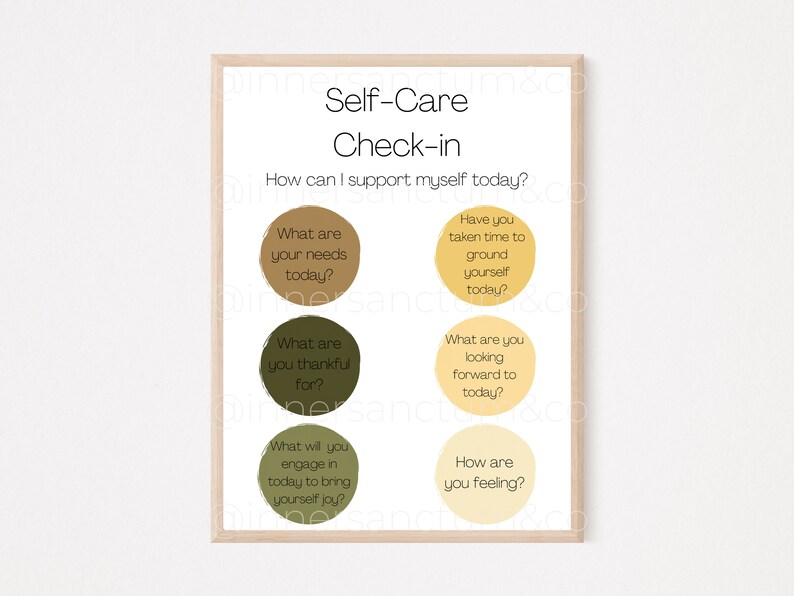 Self Care Check-in Social Worker, Therapy Office Decor, Self Care ...