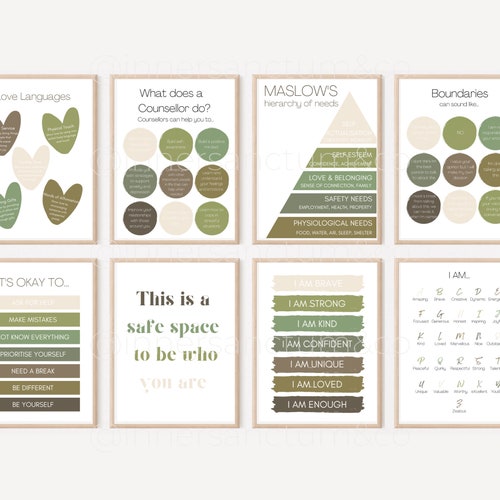Mental Health Posters Therapy Office Decor Bundle Set of 6 - Etsy