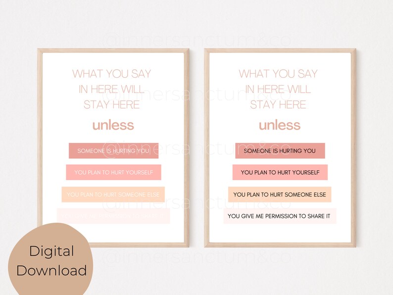Confidentiality Agreement Social Worker, Therapy Office Decor, Self ...