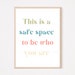 Safe Space Poster Social Worker Therapy Office Decor Self - Etsy