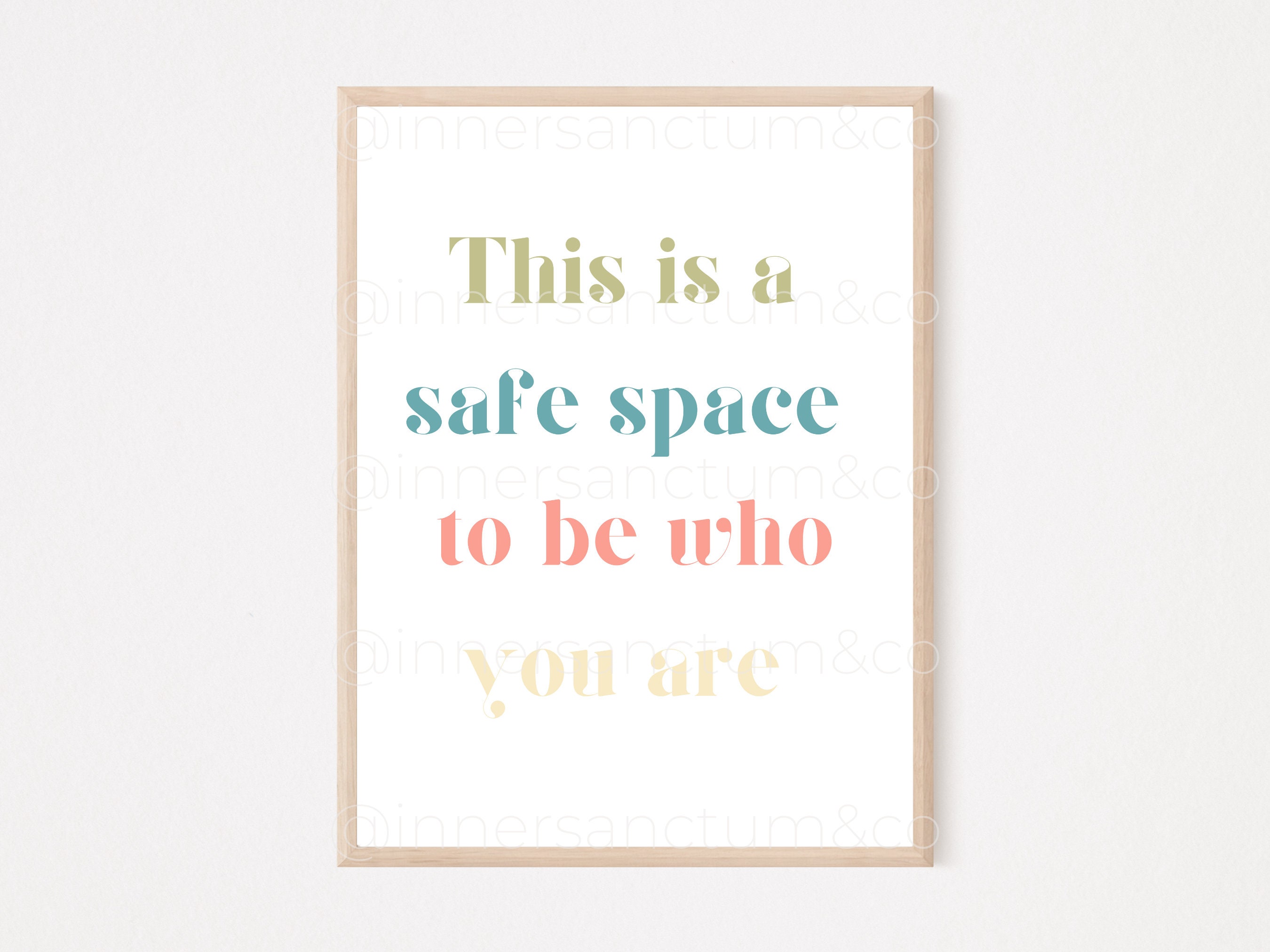 Safe Space Poster Social Worker Therapy Office Decor Self - Etsy