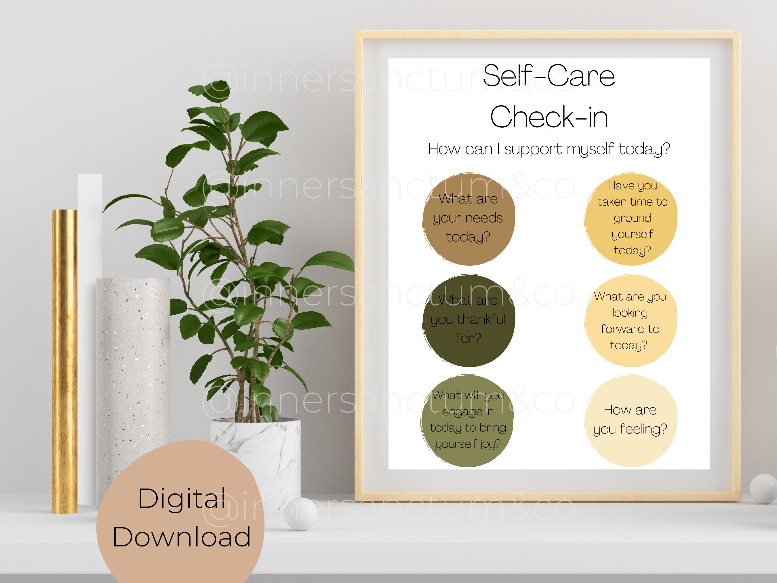 Self Care Check-in Social Worker, Therapy Office Decor, Self Care ...