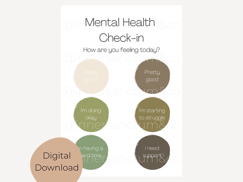 Mental Health Check-in Social Worker Therapy Office Decor | Etsy