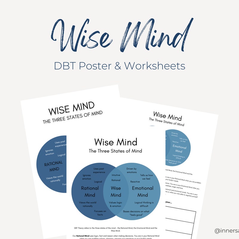 Wise Mind Worksheets - Etsy