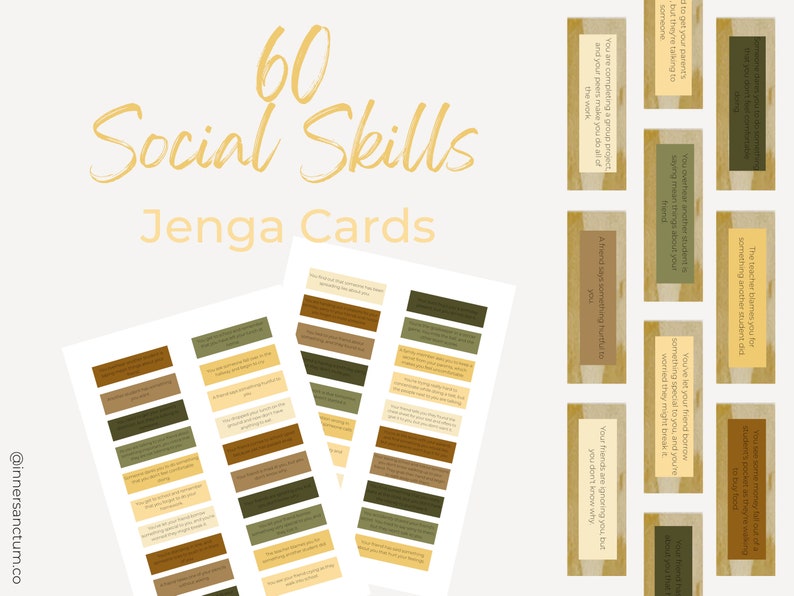 Jenga Social Skills Situation Cards Jenga Questions, Social Psychology ...
