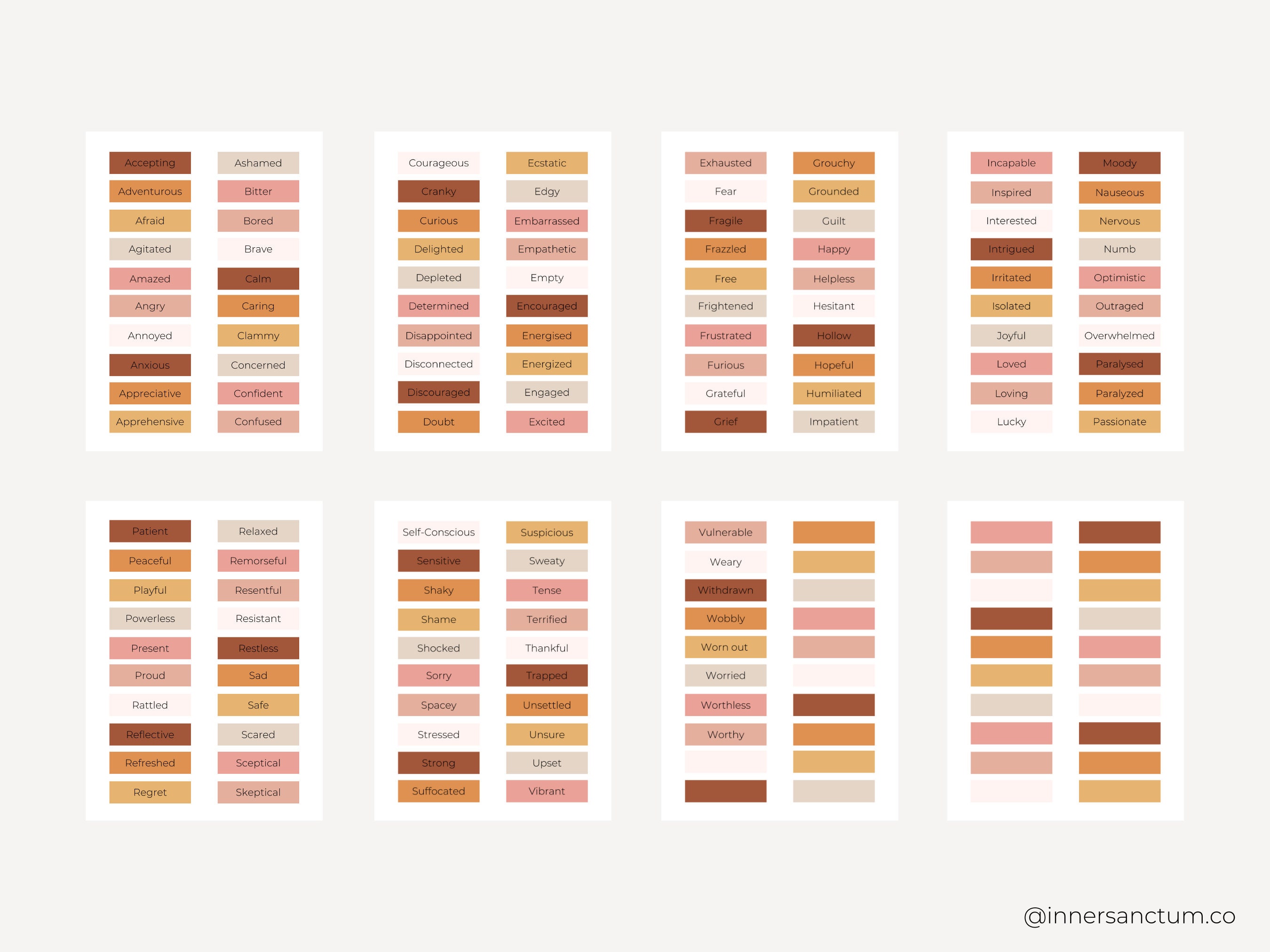 125 Jenga Feeling & Emotions Cards Social Psychology,table Talk Family ...