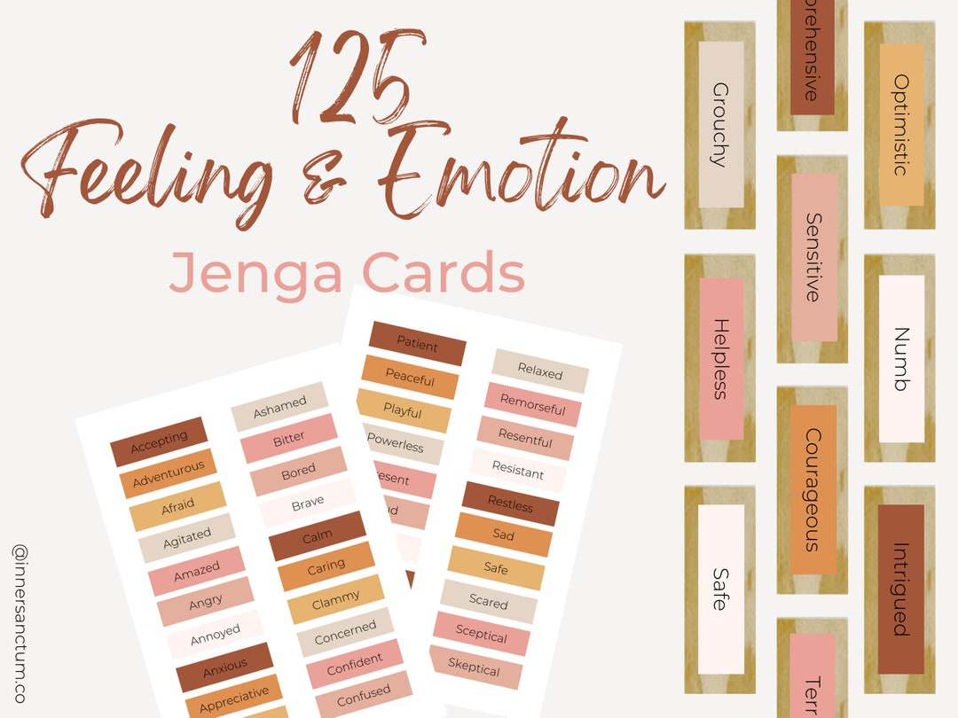 125 Jenga Feeling & Emotions Cards Social Psychology,table Talk Family ...