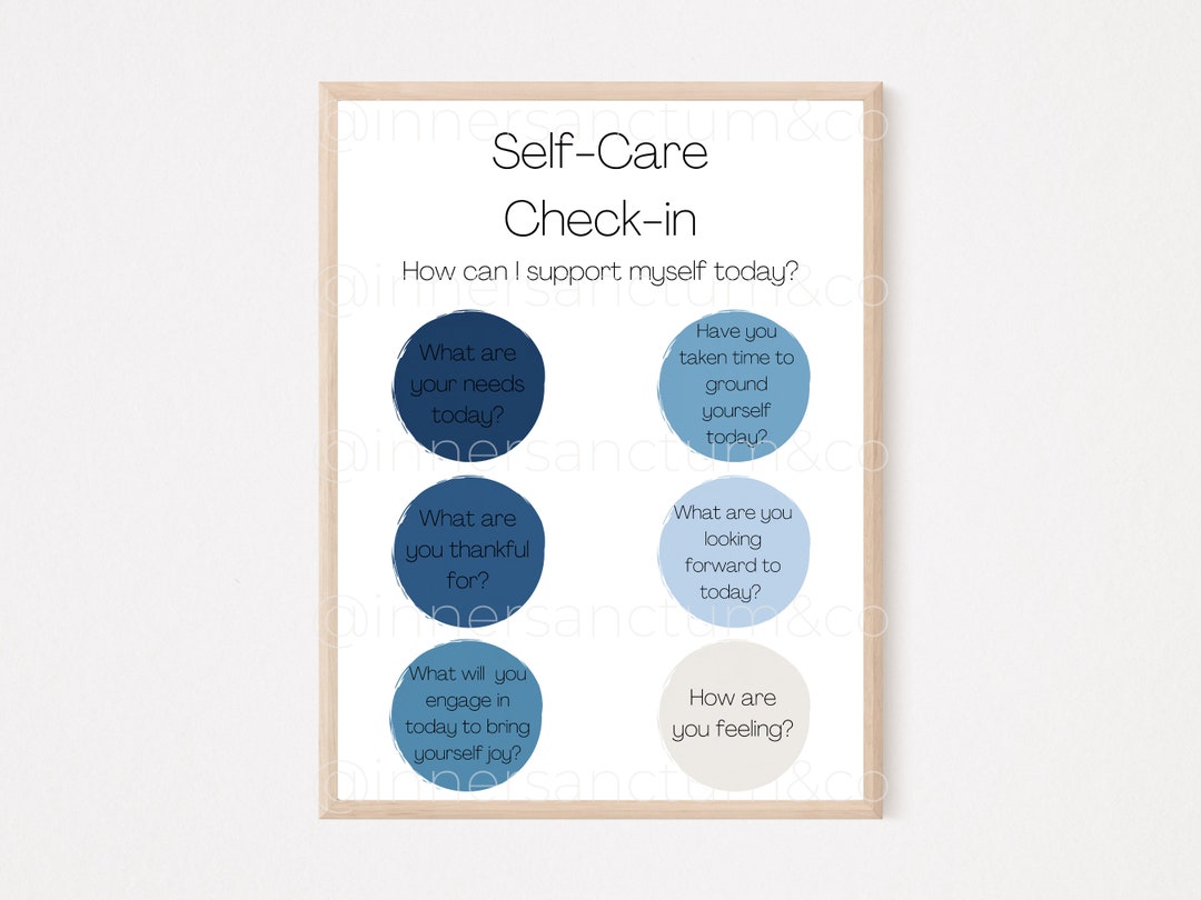 Self Care Check-in Social Worker, Therapy Office Decor, Self Care ...