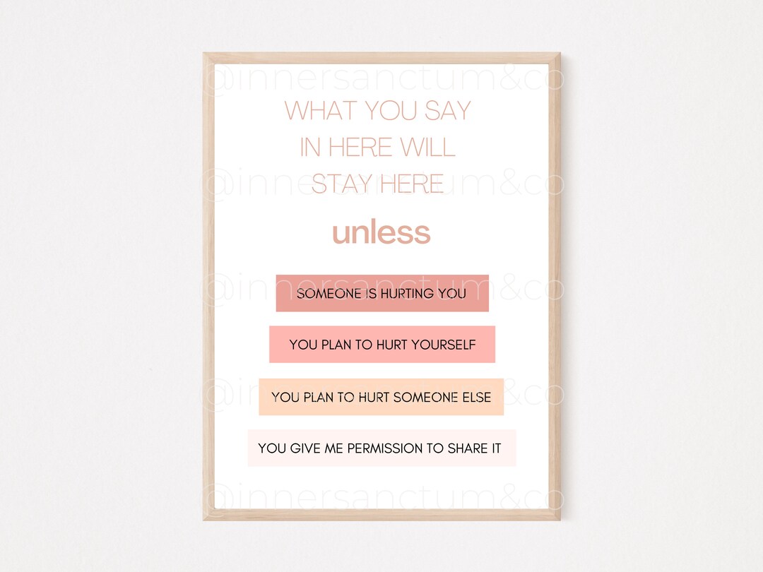 Confidentiality Agreement Social Worker, Therapy Office Decor, Self ...