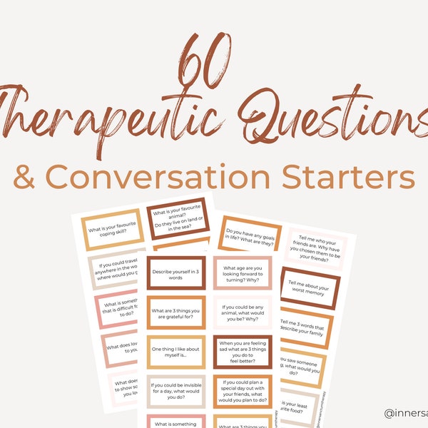 Conversation Starter Cards for Therapists - Etsy